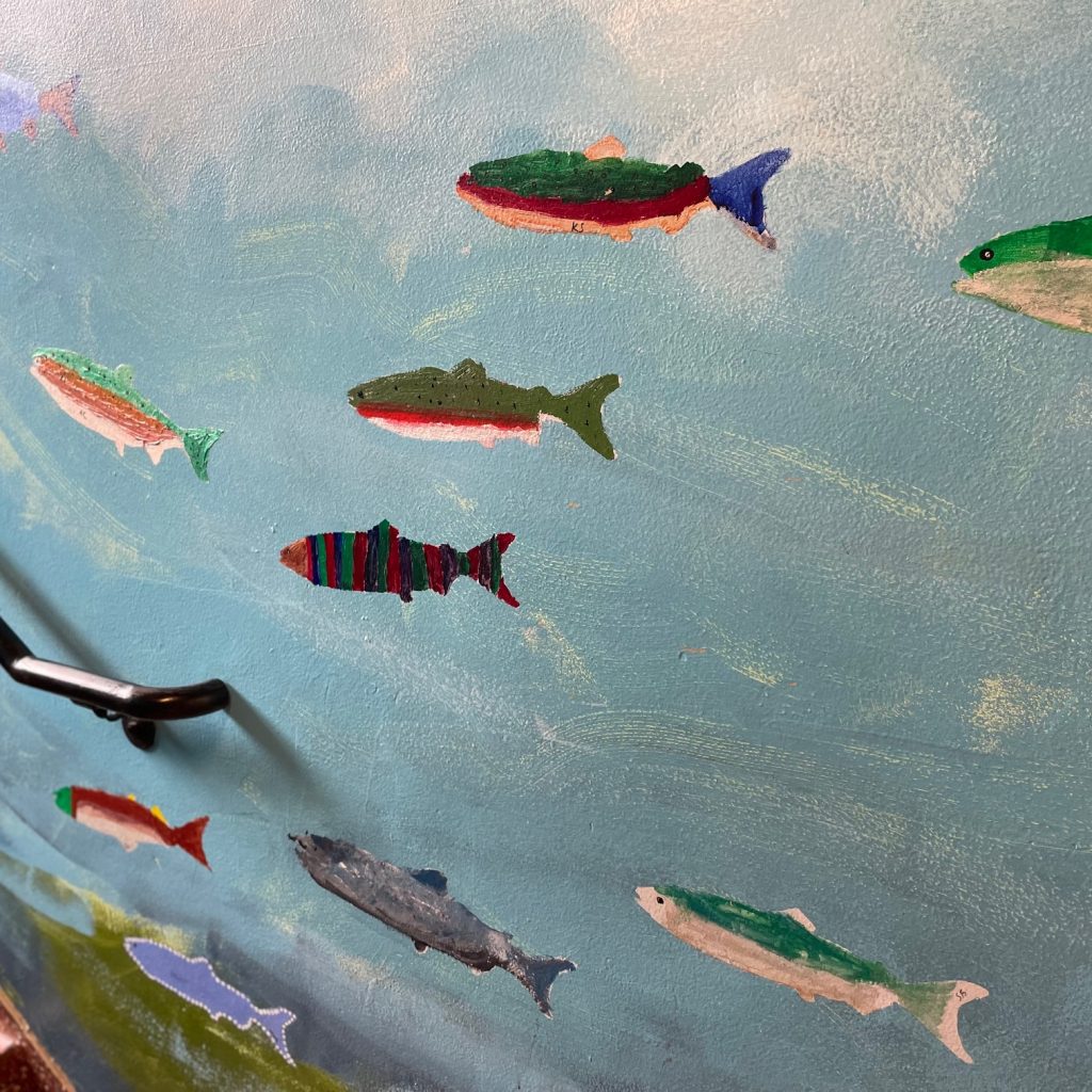 “Salmon Waterfall” School Mural - Our Lady Guadalupe Catholic School