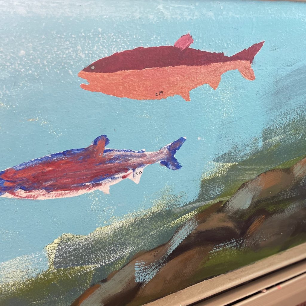 “Salmon Waterfall” School Mural - Our Lady Guadalupe Catholic School